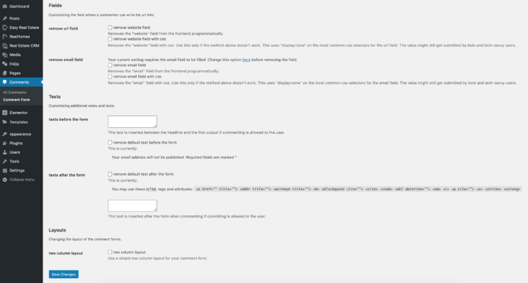 How To Disable The Website Or Email Fields Of Comment Form Inspiry 7020