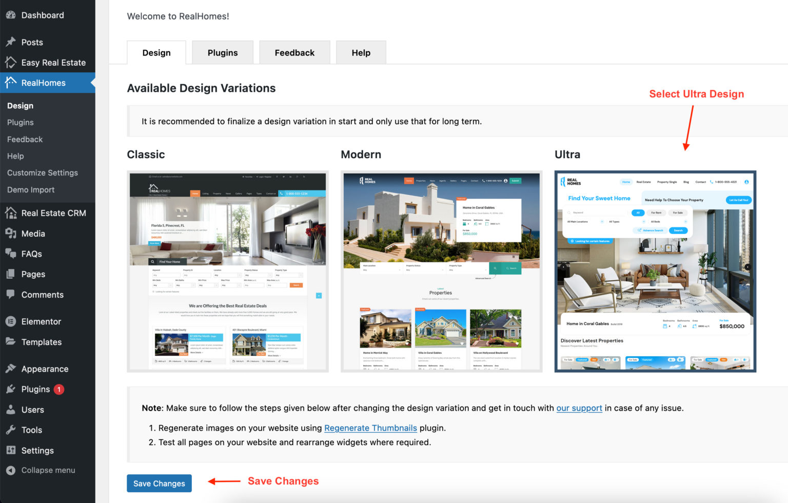 RealHomes Design Switching to Ultra - Inspiry Themes Support